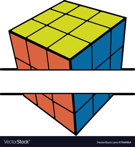 Rubiks Cube Monogram Combination Puzzle Icon Vector Image