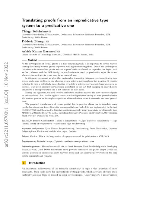 pdf translating proofs from an impredicative type system to a