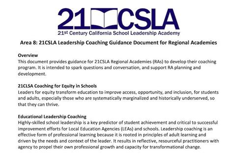 21csla Leadership Coaching Guidance 21csla