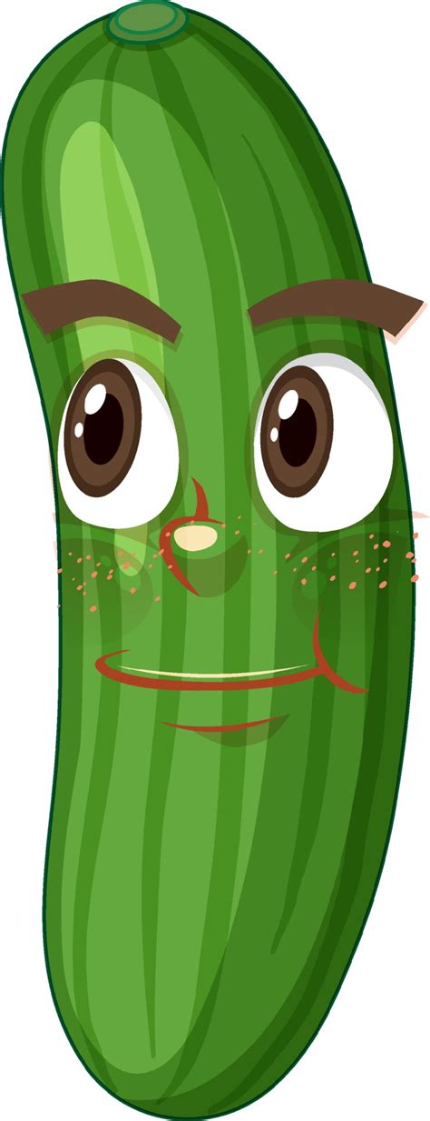 Cucumber Cartoon Character With Facial Expression 1963570 Vector Art At Vecteezy