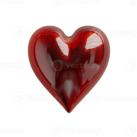 3d Red Heart On Isolated Background 43659758 Png