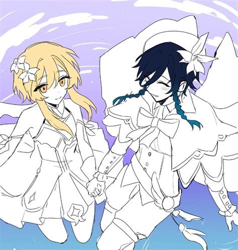 Lumine X Venti Anime Fan Art Kawaii Anime