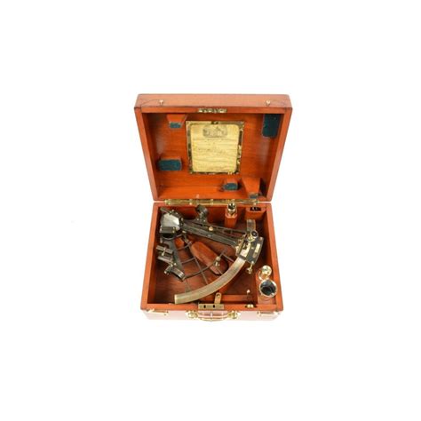 Burnished Brass Sextant Made In The Second Half Of The 19th Century At