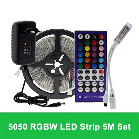 Rgbwrgbww Led Strip Light 5050 5mir Remote Controller Dc12v Power