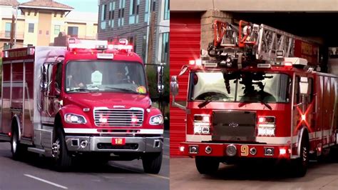 Phoenix Fire Dept Ladder 9 Ladder Tender 12 Responding YouTube