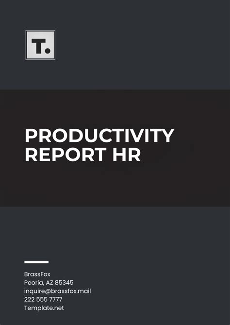 Free Productivity Report Hr Template To Edit Online