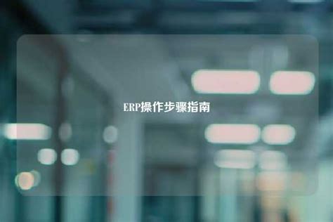 ERP操作步骤指南 鲸选ERP