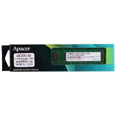 Apacer Ddr3 1600mhz Long Dimm Pc Desktop Ram 4gb Shopee Malaysia