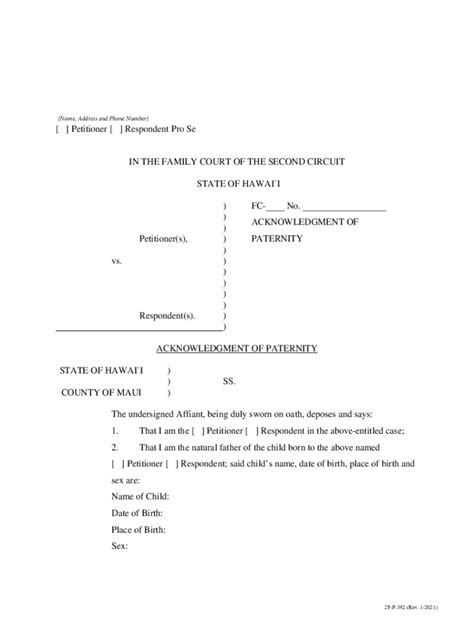 Acknowledgment Of Paternity Hawaii State Judiciary Formalu Fill Out And Sign Online Dochub