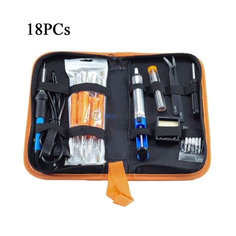 Kit Fer a Souder Electronique Réglable et accessoires 18 PCS 60W