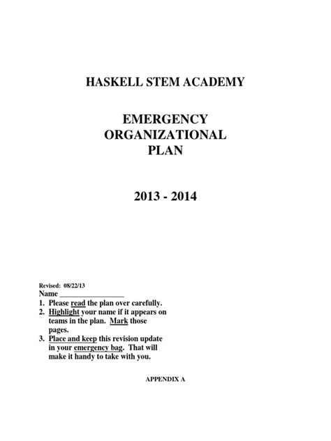 Haskell Safe School Plan 13 14 Pdf Teachers Classroom