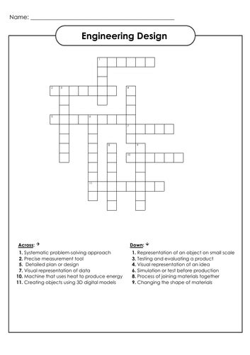 Wordsearches And Crosswords For Secondary Science Engineering And