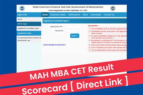 MAH MBA CET Result 2023 Scorecard Mbacet2023 Mahacet Org Direct Link
