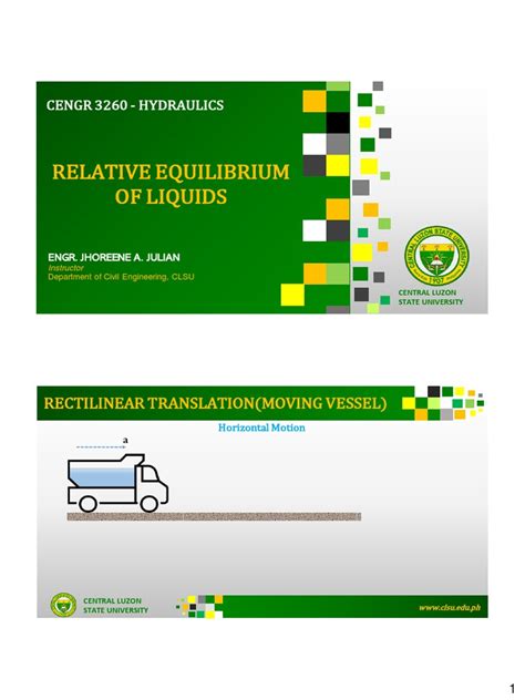 Relative Equilibrium Of Liquids Cengr 3260 Hydraulics Pdf Vortices Speed