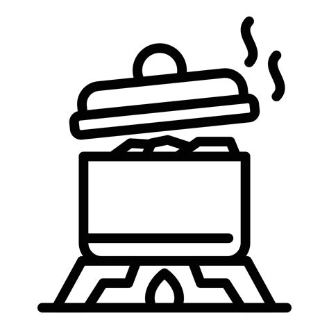 Icône De Casserole Bouillante Style De Contour 15605507 Art Vectoriel