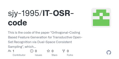 Github Sjy 1995it Osr Code This Is The Code Of The Paper
