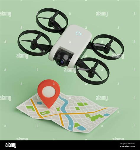Smart Navigation And Surveillance Technology White Drone Flying Over