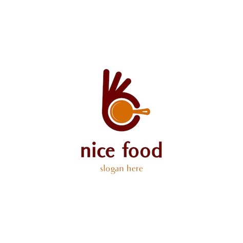 Premium Vector Nice Food Logo Frying Pan With Finger Logo Design Concept