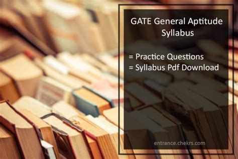 Gate General Aptitude Syllabus 2025 Pdf Download Exam Pattern