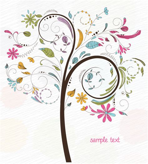 華やかな樹のイラスト Free Tree Vector Illustration Ai Eps イラストレーター
