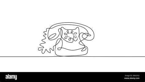 Vintage Telephone Old Style With Continuous One Line Drawing