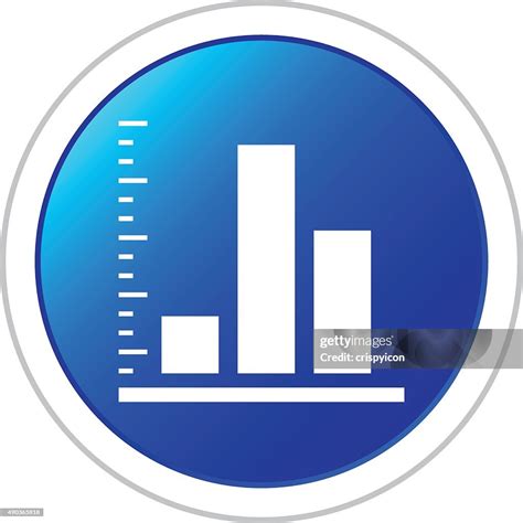 Bar Graph Icon On A Round Button Stickerseries High Res Vector Graphic