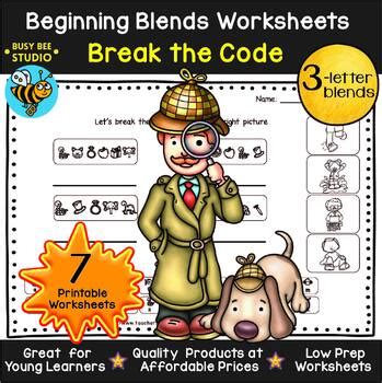 Letter Blends Shr Spl Spr Squ Scr Thr Worksheets By Busy Bee Studio