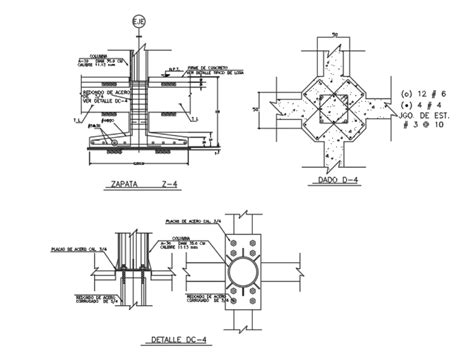 Zapata Aislada En AutoCAD Descargar CAD Gratis 52 65 KB Bibliocad