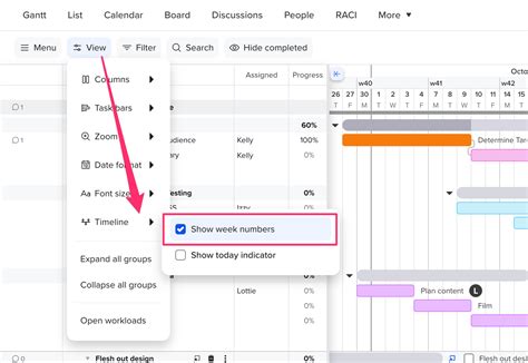Displaying Week Numbers Teamgantt Support