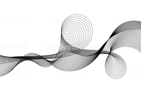 Abstract Wave Element For Design Digital Frequency Track Equalizer Stylized Line Art