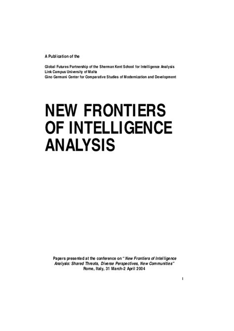 Pdf New Frontiers Of Intelligence Analysis