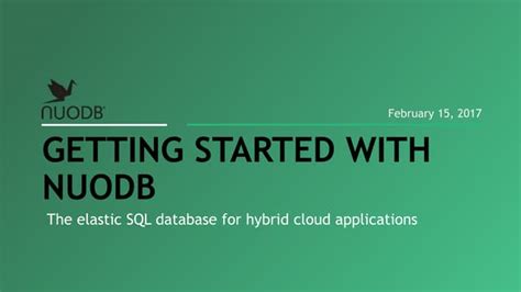Getting Started With Nuodb Community Edition Ppt