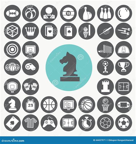 Game Icons Set Stock Illustration Illustration Of Silhouettes 44437971