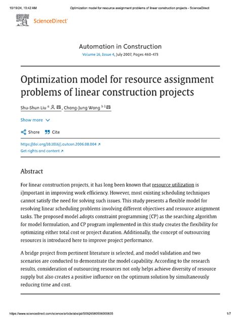 Linear Scheduling Pdf