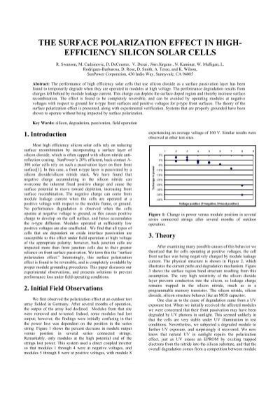 The Surface Polarization Effect In High Efficiency Silicon Solarweb