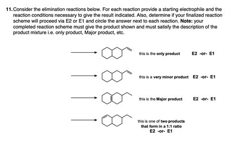 Solved Consider The Elimination Reactions Below For Each