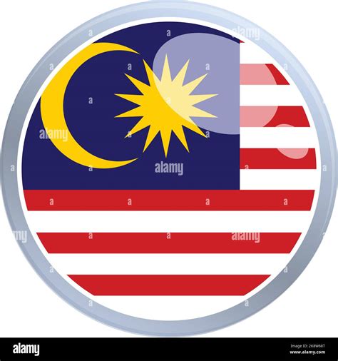 Round Circle Icon Cartoon Vector Country Flag Asian Celebration Stock