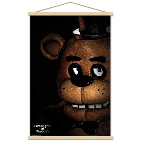 Five Nights At Freddys Freddy Wall Poster With Wooden Magnetic Frame