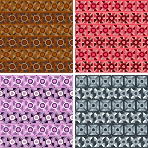 Seamless Abstract Figures Pattern Set Stock Illustration Illustration Of Geometrical Element