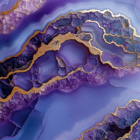 Colorful Purple Geode With Gold Veins In Abstract Pattern Stock
