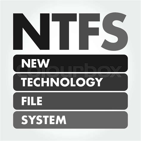 NTFS New Technology File System Acronym Stock Vector Colourbox