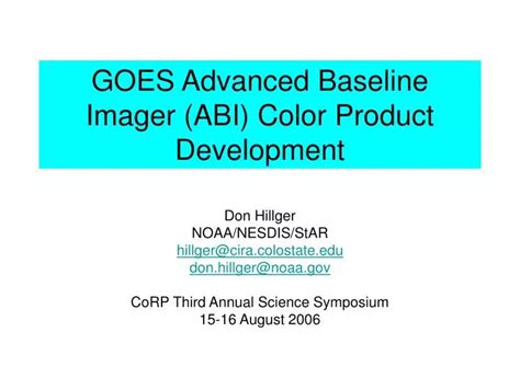 Ppt Goes Advanced Baseline Imager Abi Color Product Development Powerpoint Presentation Id