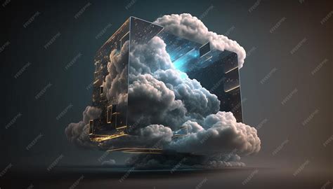 Premium Ai Image Futuristiccloudcomputingtechnologyconceptgenerative Ai