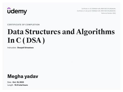 Dsa Cprogramming Learningneverstops Udemy Problemsolving Megha