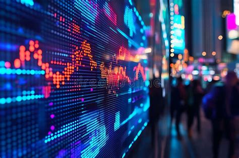 Financial Data Display In A Busy City Stock Illustration Illustration