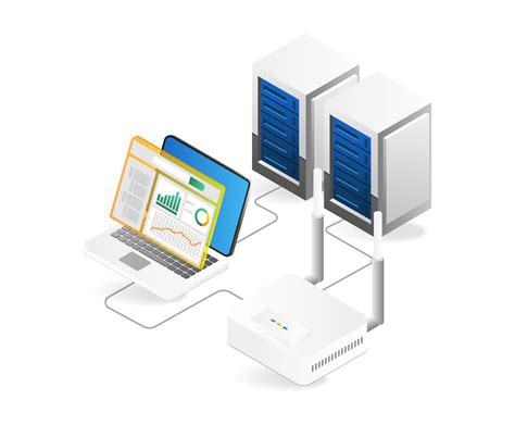 3d Isometric Illustration Concept Of Hosting Server Management Analysis