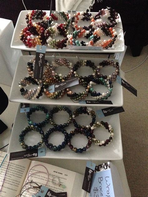 Using A Baking Display To Show Off My Wrap Bracelets At The Craft Fair