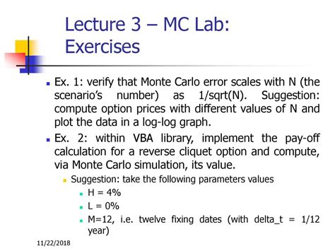 lectures 3 monte carlo method in finance lab ppt download