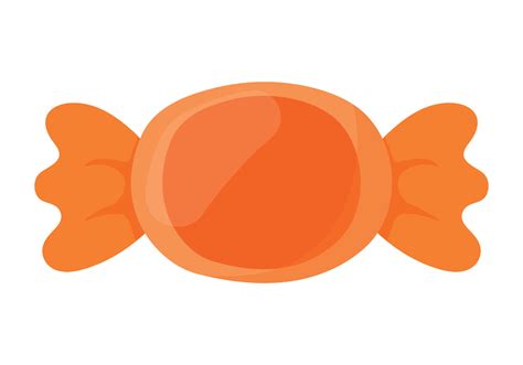 Orange Fruit Candy Icon Handdrawn Cartoon Doodle Vector Illustration