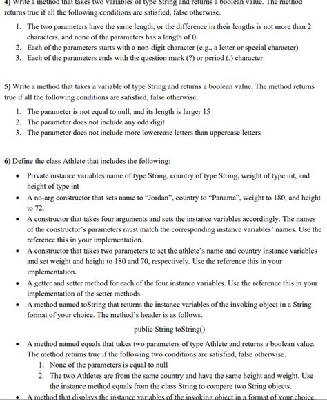 Solved 4 Write A Method That Takes Two Variables Of Type